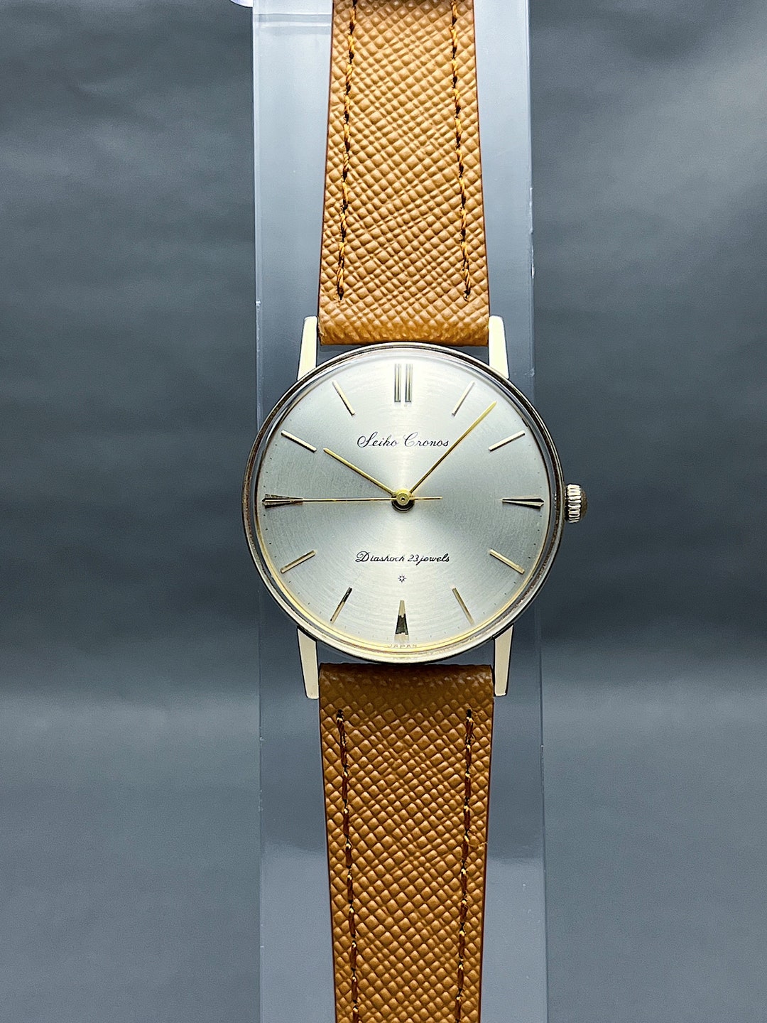 Vintage Seiko Cronos 18K Solid Gold Indices Special Dial SD 14k Gold ...