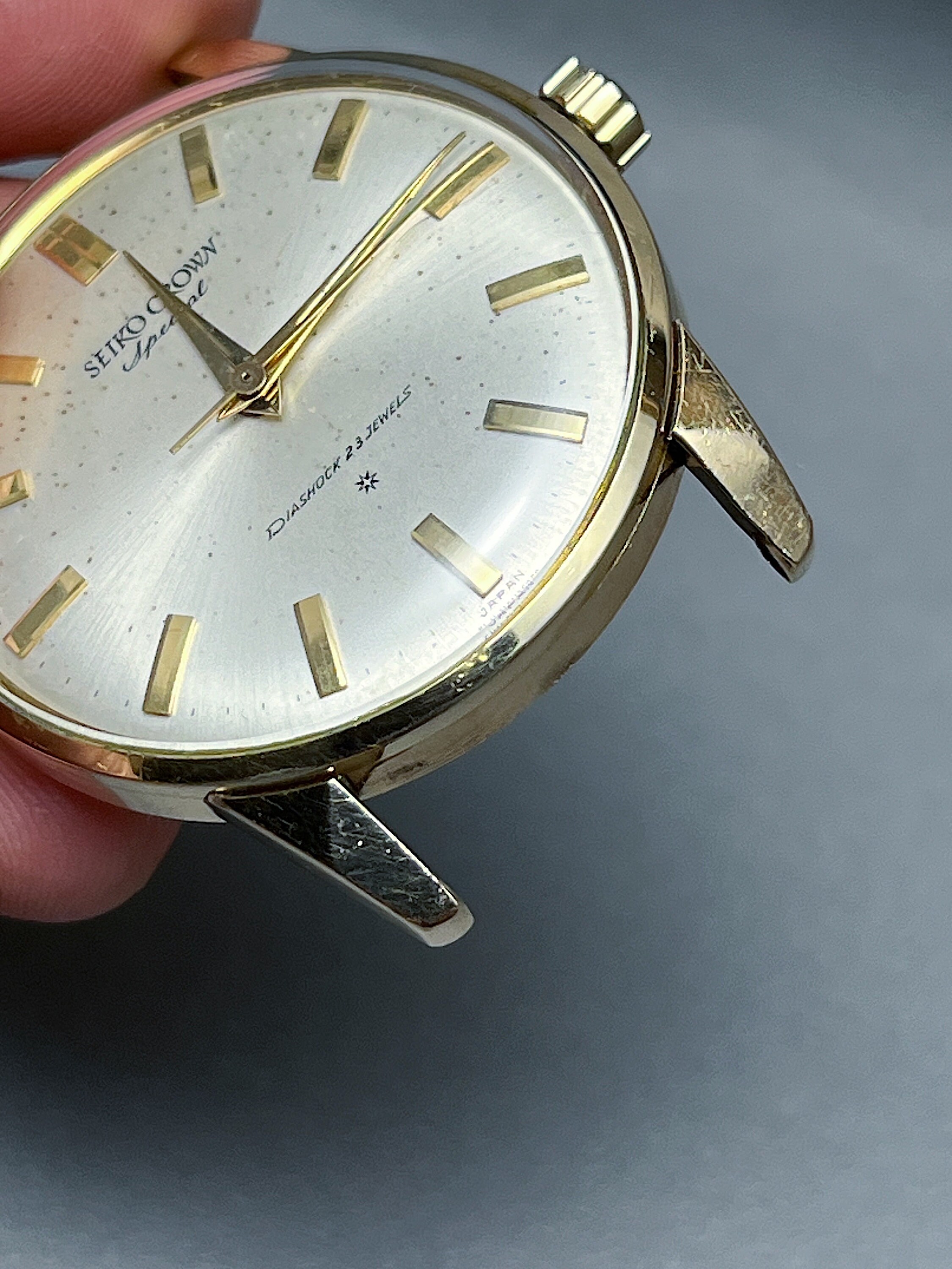 Vintage Seiko Crown Special 18K Solid Gold Indices Special Dial SD 14K ...