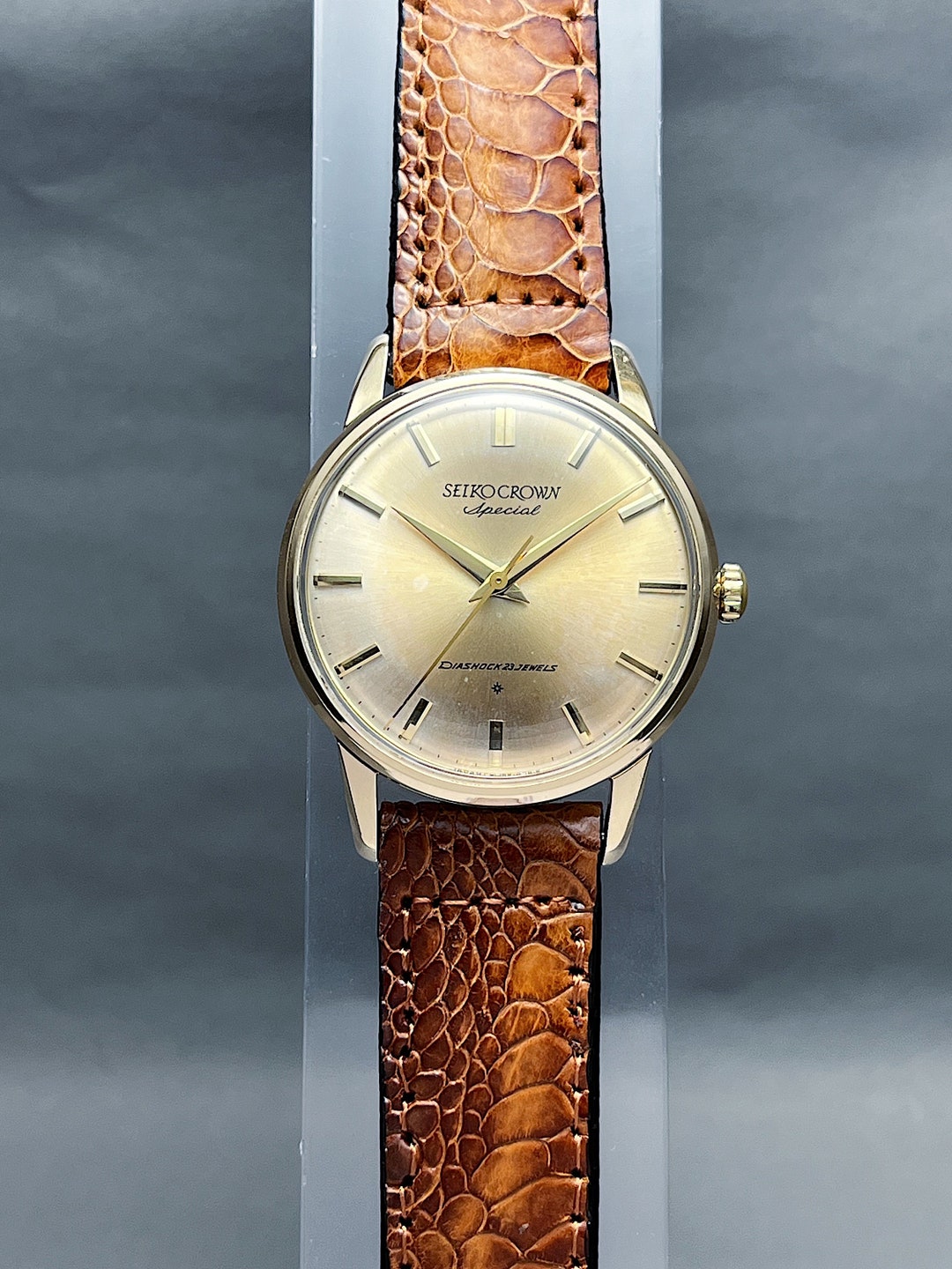 Vintage Seiko Crown Special 18K solid gold indices Special - Etsy Portugal