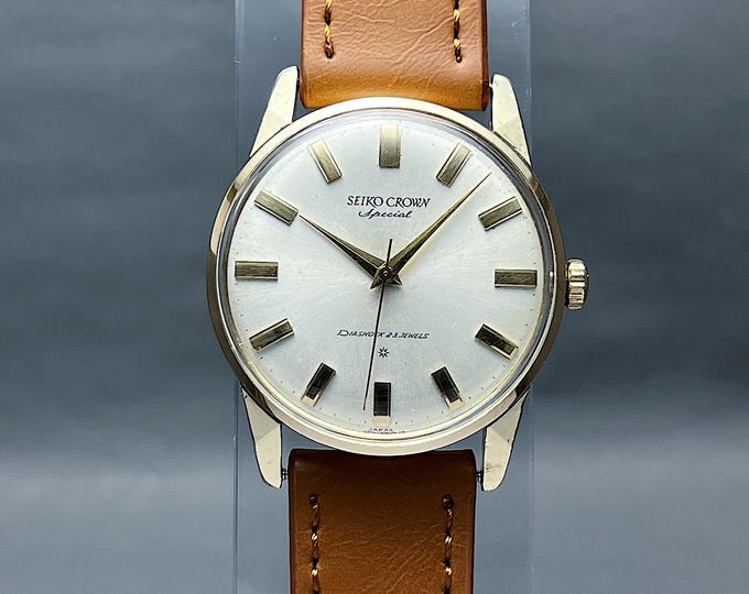 Vintage Seiko Crown Special 18K Solid Gold Indices Special Dial (SD ...