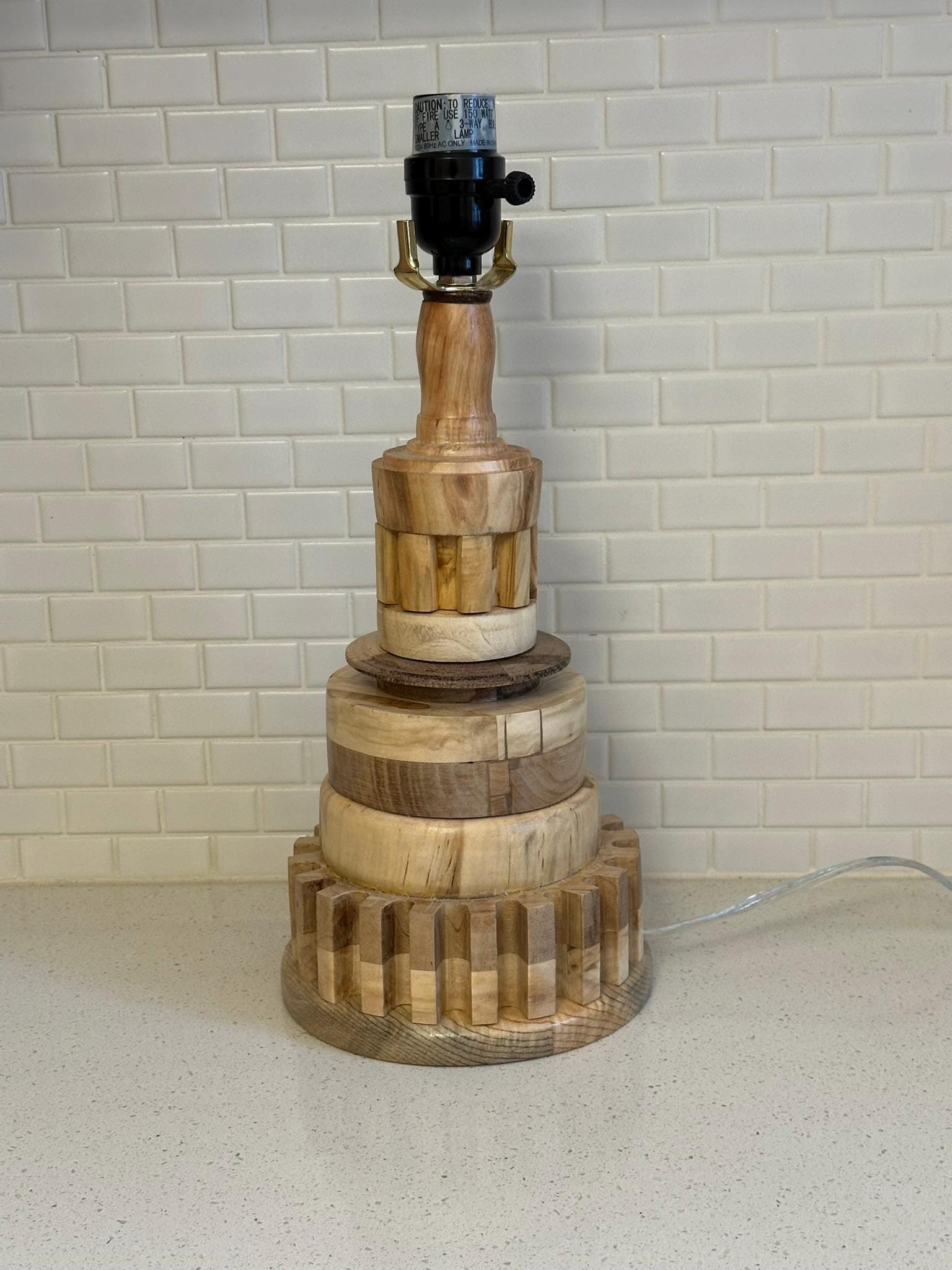 Modern Wood Desk Lamp - Reclaimed Wood - Etsy