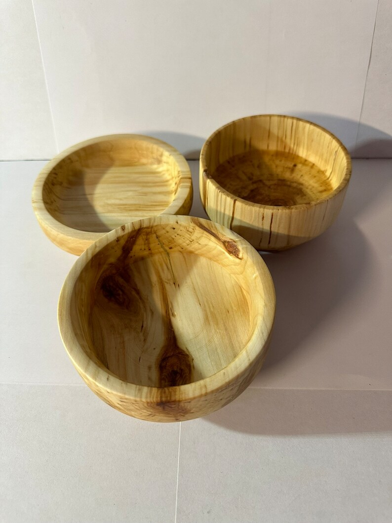 Wooden Snack Bows set of 3 Aspen Wood - Etsy