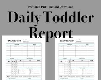 Infant Daily Log Printable Report Tracker - Etsy