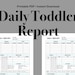 Daily Toddler Report, Printable Toddler Log, Infant Daily Log, Daycare ...