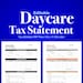 Editable Daycare Tax Statement Form. Daycare Tax Receipt. Daycare Tax ...