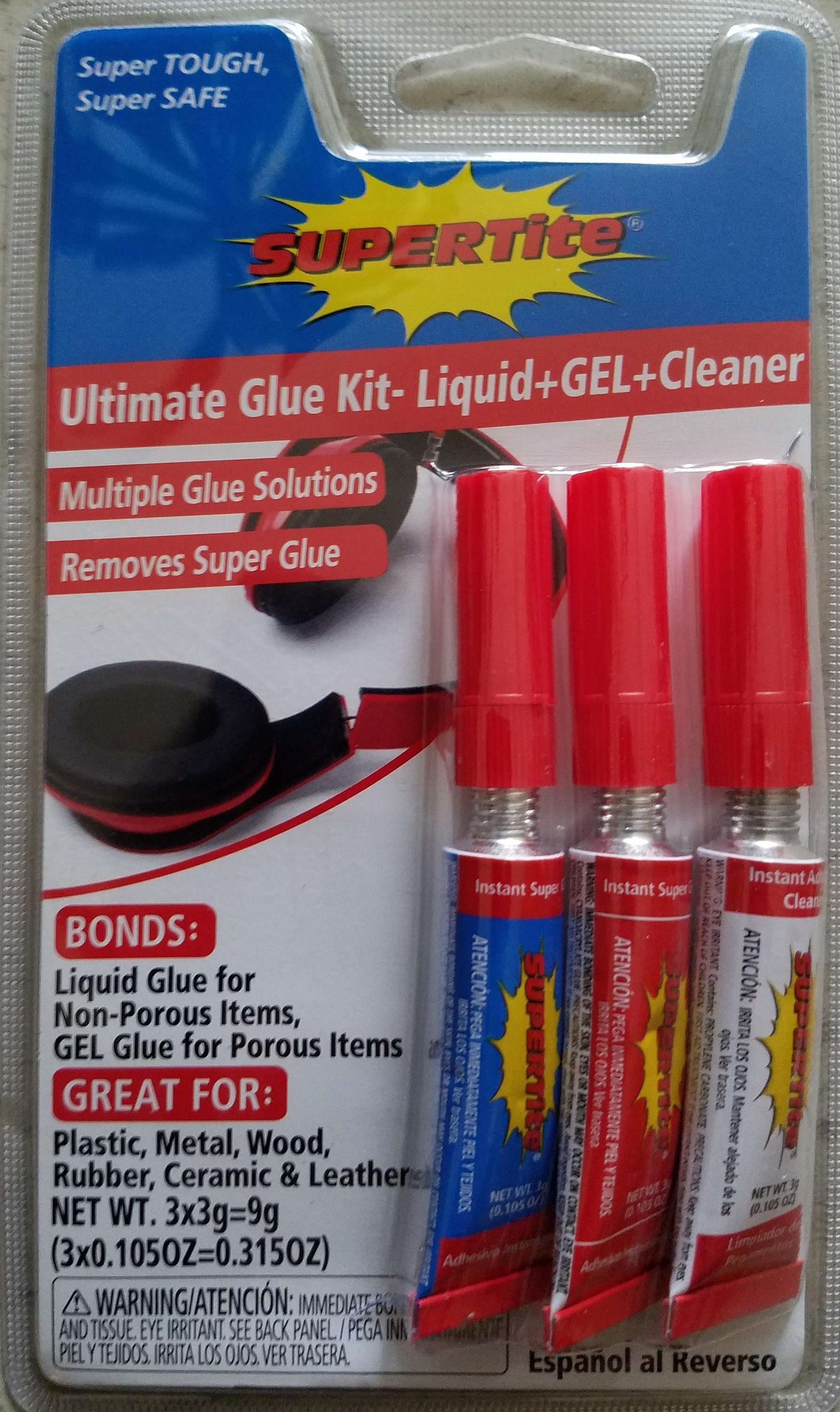 Supertite® Ultimate Super Glue Kit: Líquido 3g Gel 3g Limpiador de ...