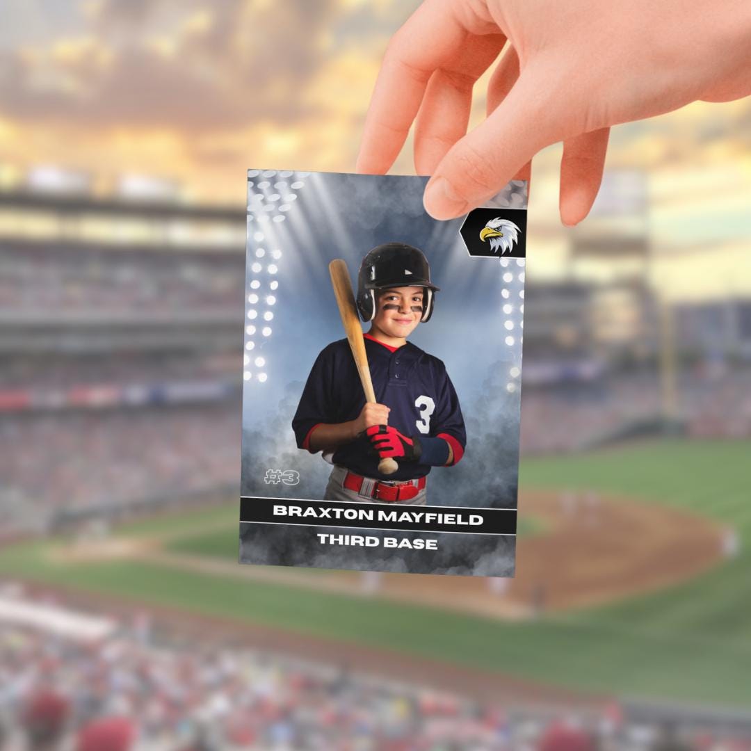 Custom Trading Baseball Card Canva Template Custom Sport Cards Kids ...