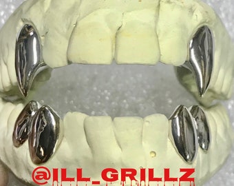 Handmade Custom .925 Sterling Silver Top Fangs With Bottom - Etsy