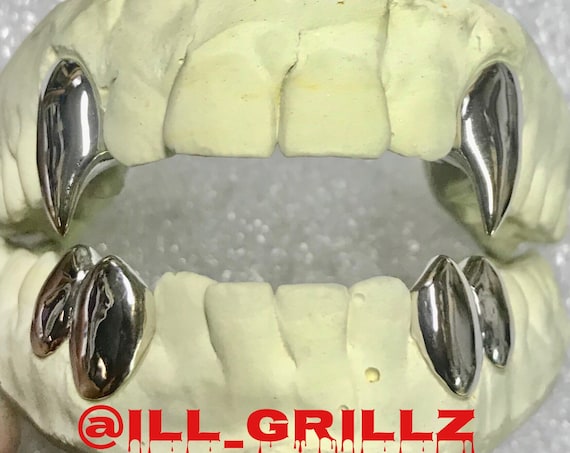 Handmade Custom .925 Sterling Silver Top Fangs With Bottom - Etsy