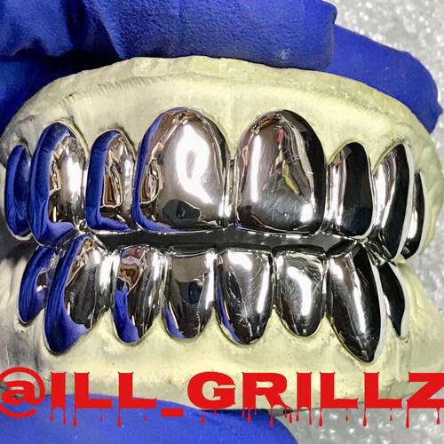 925 Solid Sterling Silver PERMPERMANENT Cut Custom Fit Grill | Etsy