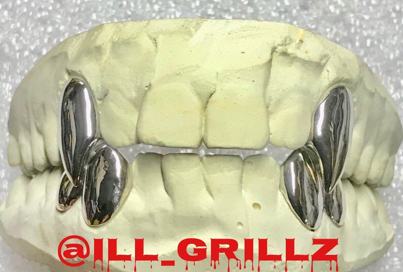 Handmade Custom .925 Sterling Silver Top Fangs With Bottom - Etsy