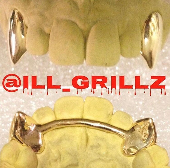 Handmade Custom Dental Gold Long Fang Grillz | Etsy