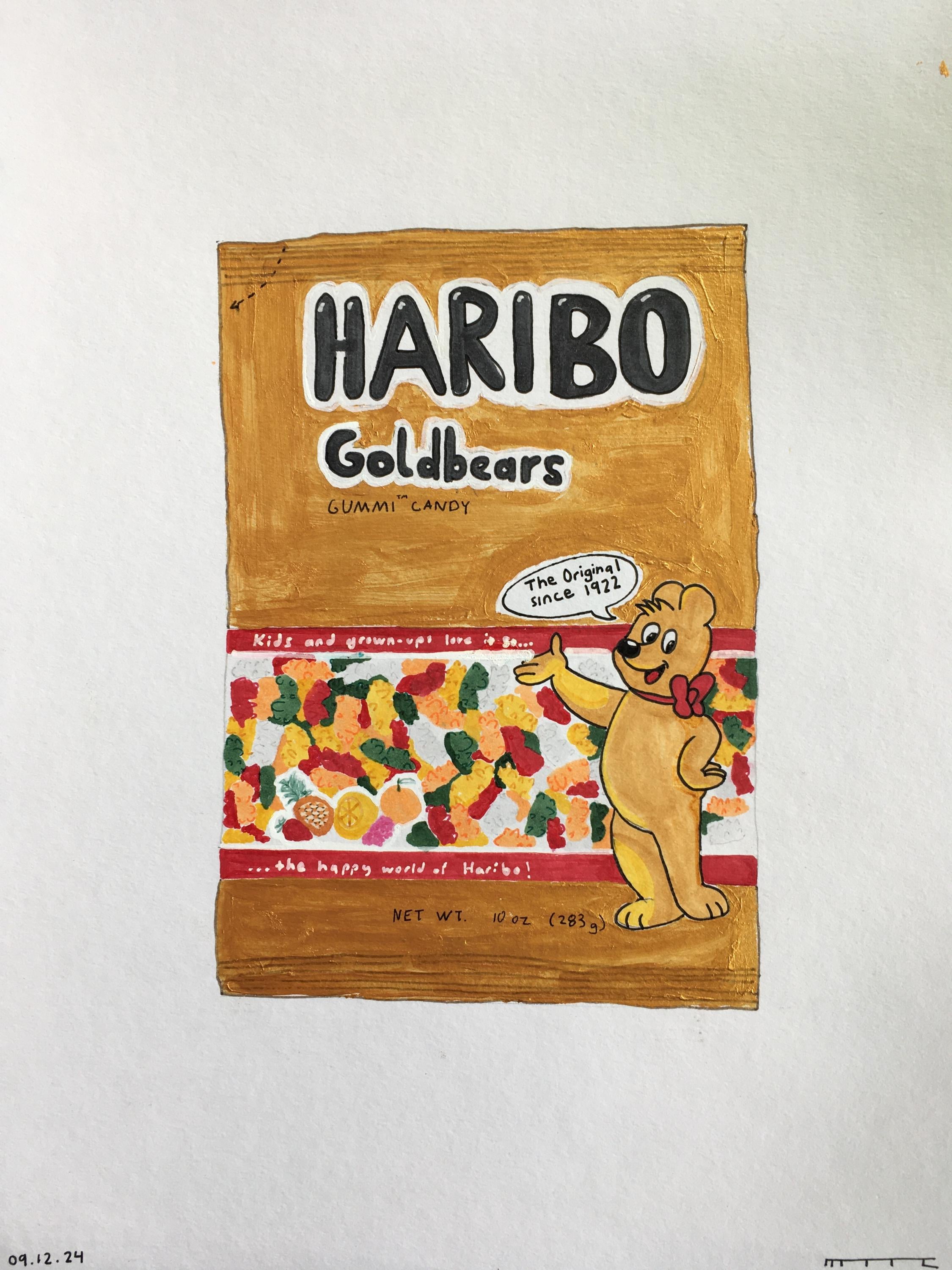 Hand-drawn German Haribo Gummi Bears (open Edition Print of an Original ...
