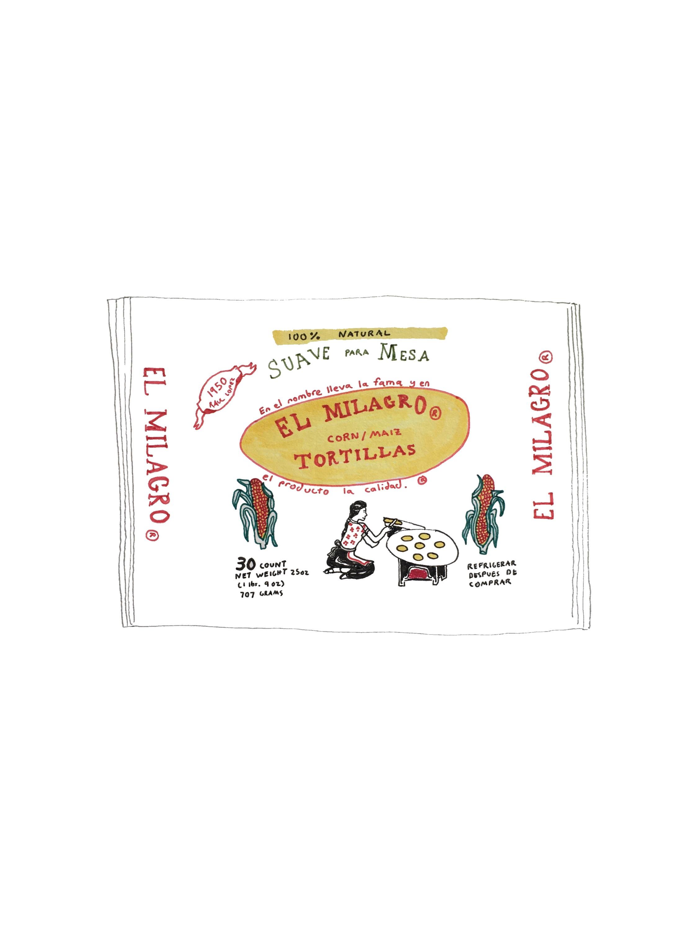 Hand-drawn Mexican El Milagro Corn Tortillas (open Edition Print of an ...