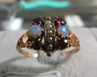 Ruby pearl ring | Etsy