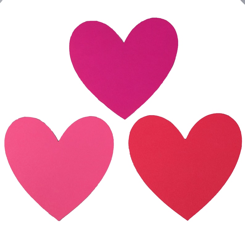 Laminated Construction Paper Hearts Tri-color 3 Pack - Etsy