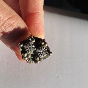 1 X Antique PURE Silver Indian Toe Ring / With Adjustable Copper Band ...