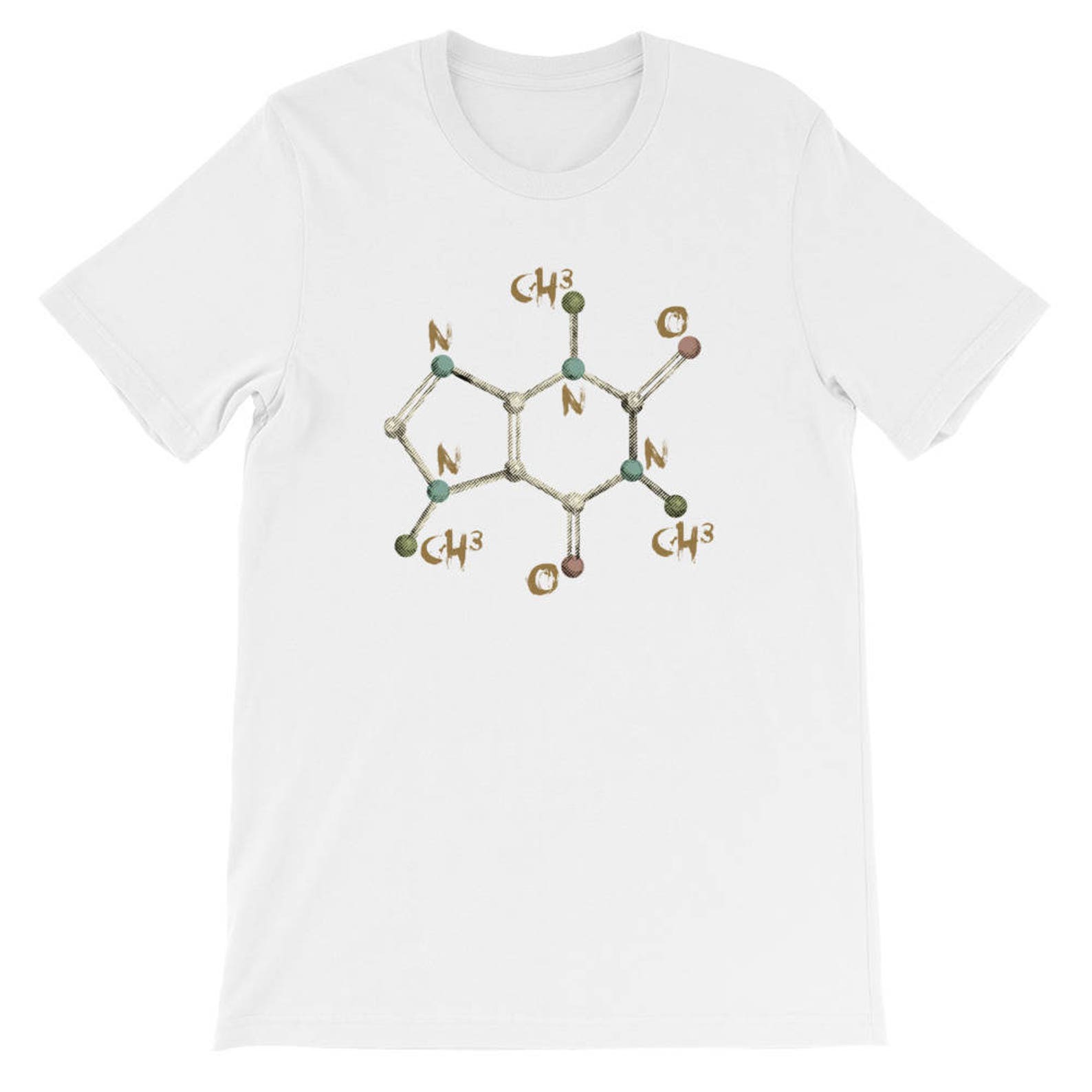 Caffeine Molecule T Shirt, Coffee Molecule Tee, Coffee Science ...