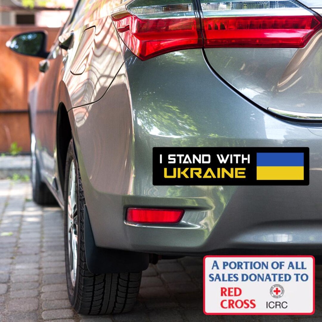 I Stand With Ukraine Bumper Sticker, Bubble-free Stickers - Etsy