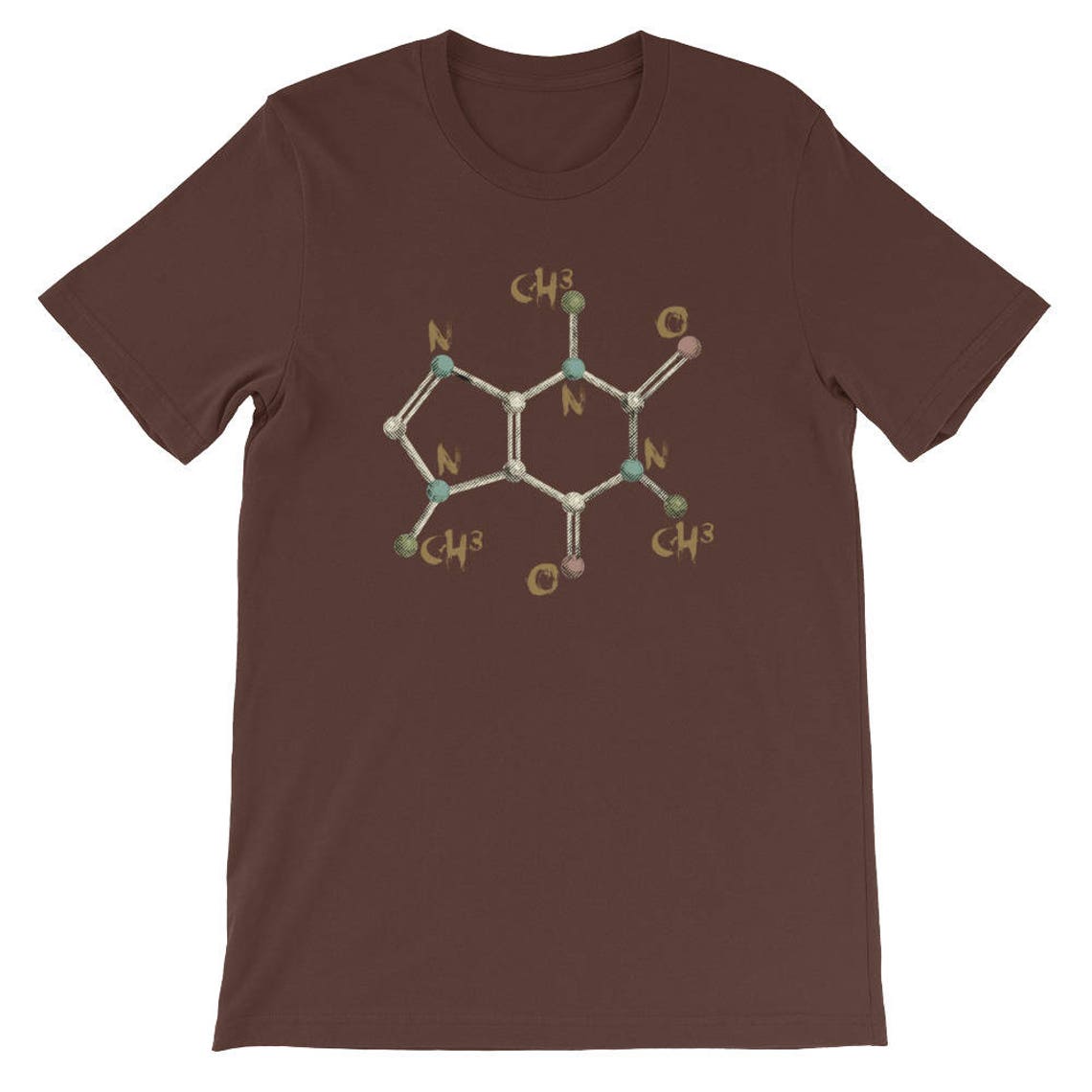 Caffeine Molecule T Shirt, Coffee Molecule Tee, Coffee Science ...