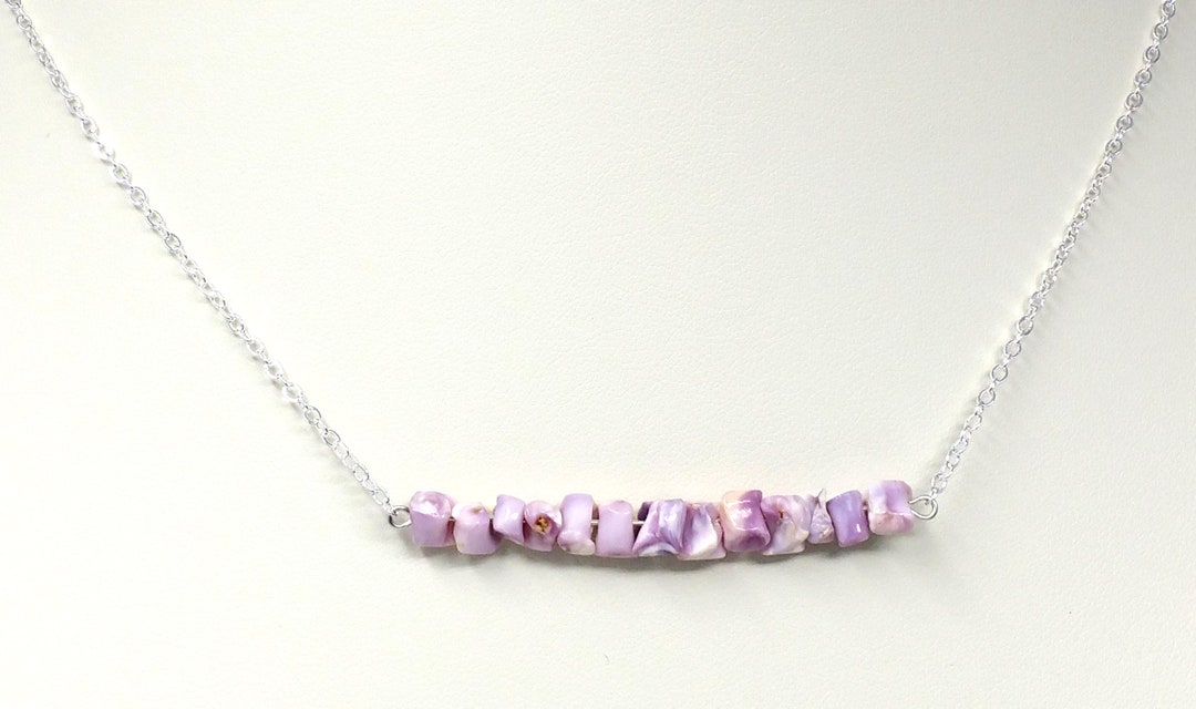 Cebu Beauty Natural Shell Chip Necklace, Purple Coral Snail Necklace ...