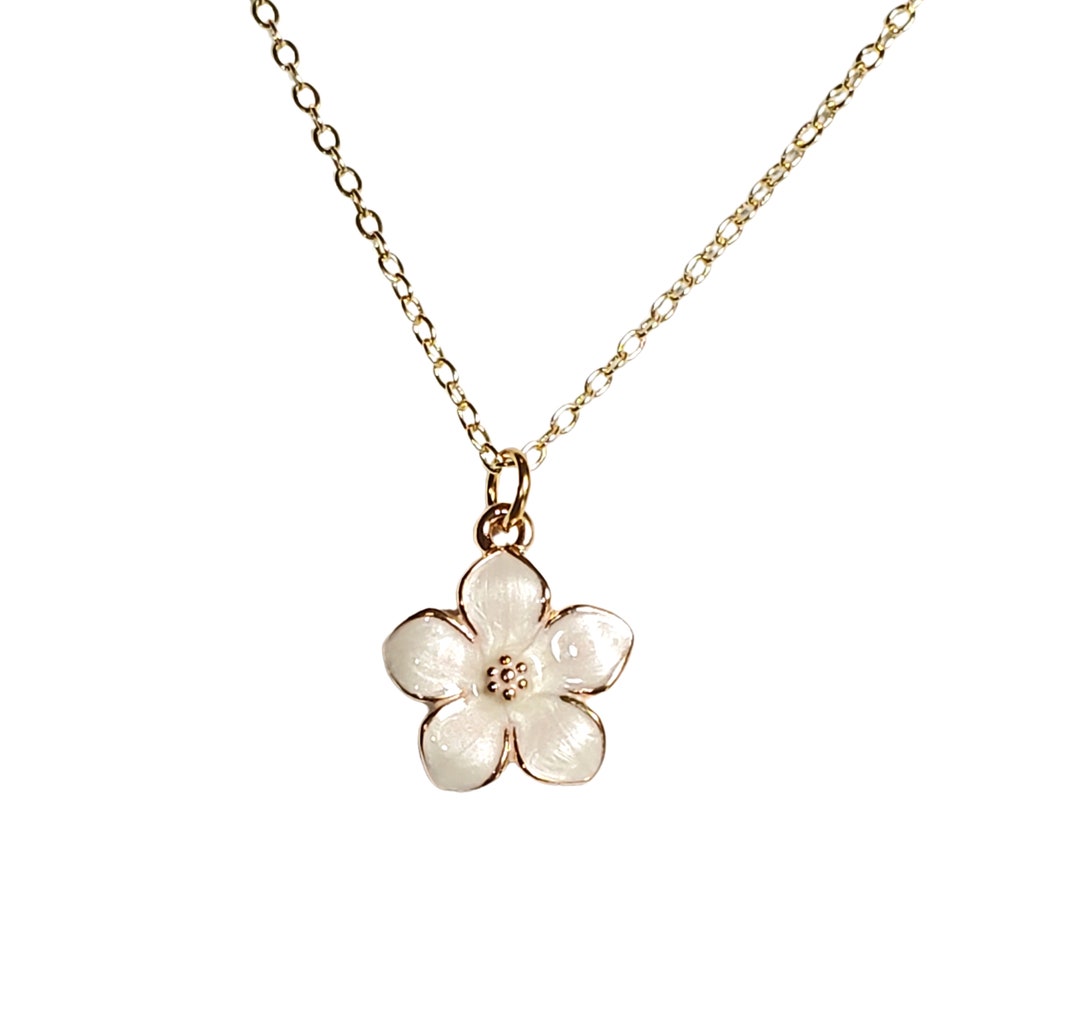 Magnolia Flower Necklace, White Flower Necklace, Magnolia Necklace ...