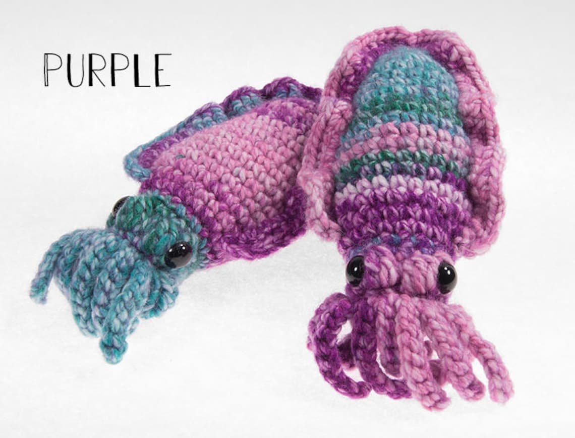 Handmade Cuttlefish Amigurumi Crochet Stuffed Animal Plush Toy - Etsy