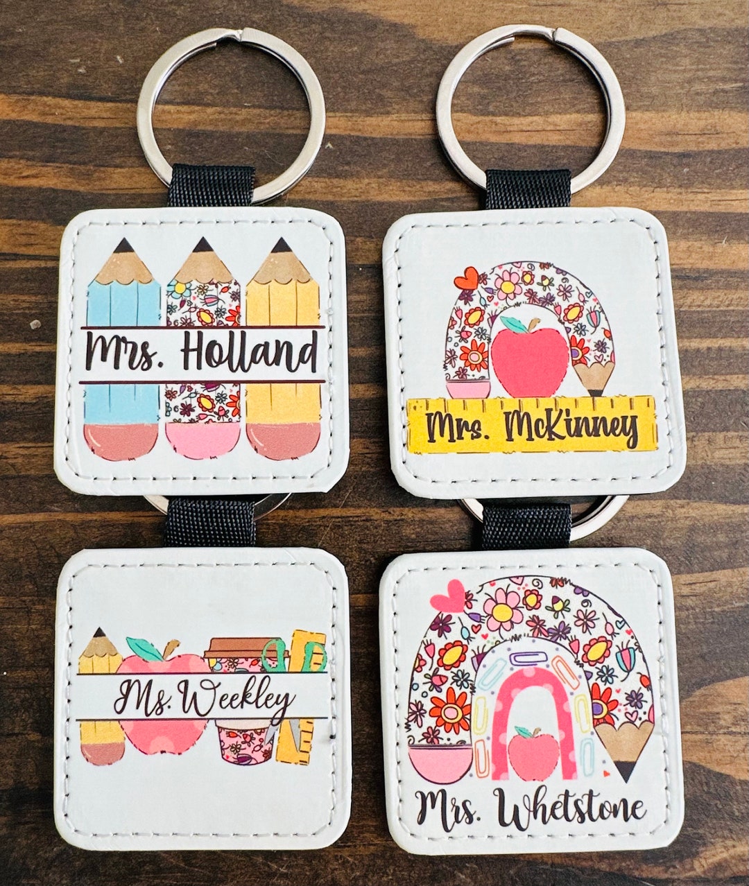 Faux White Leather Customizable Sublimation Keychains - Etsy