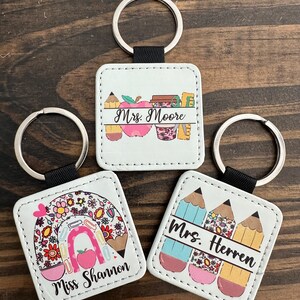 Faux White Leather Customizable Sublimation Keychains - Etsy
