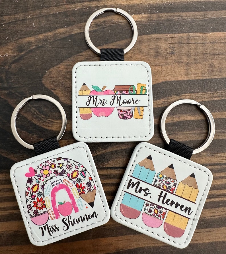 Faux White Leather Customizable Sublimation Keychains - Etsy
