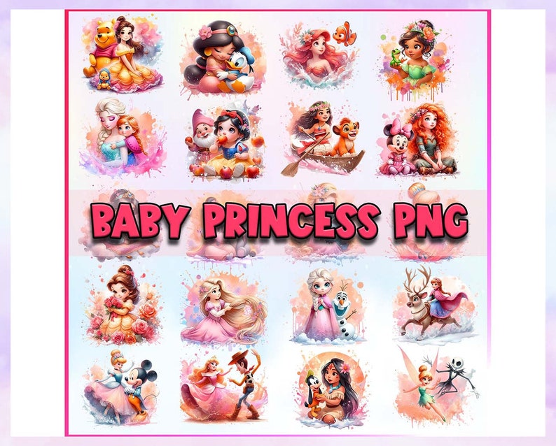 Chibi Princesses Clipart Set, Transparent Background PNG Images ...