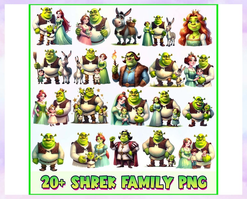 Shrek PNG, Shrek Family PNG, Shrek Clipart, Digital File Instant ...