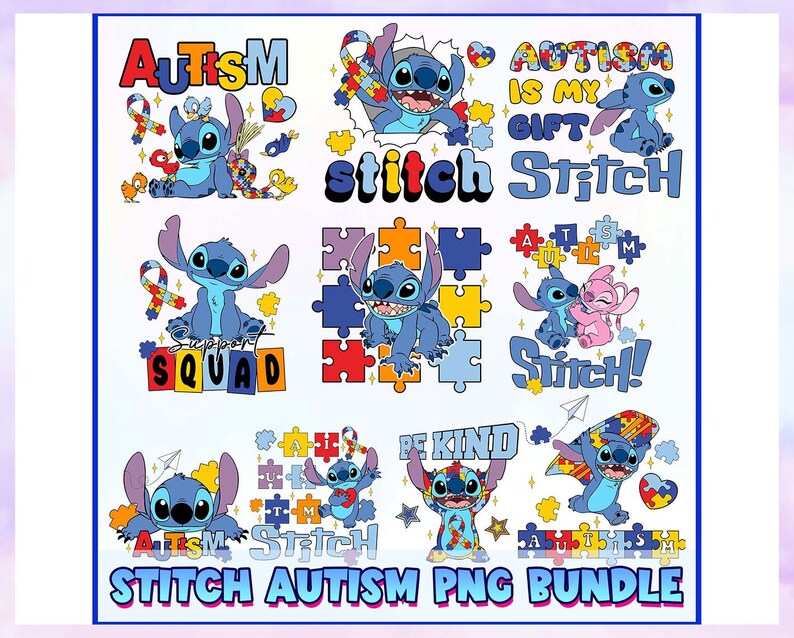 Stitch Autism Svg Bundle, Lilo and Stitch Png, Autism Awareness, Autism ...