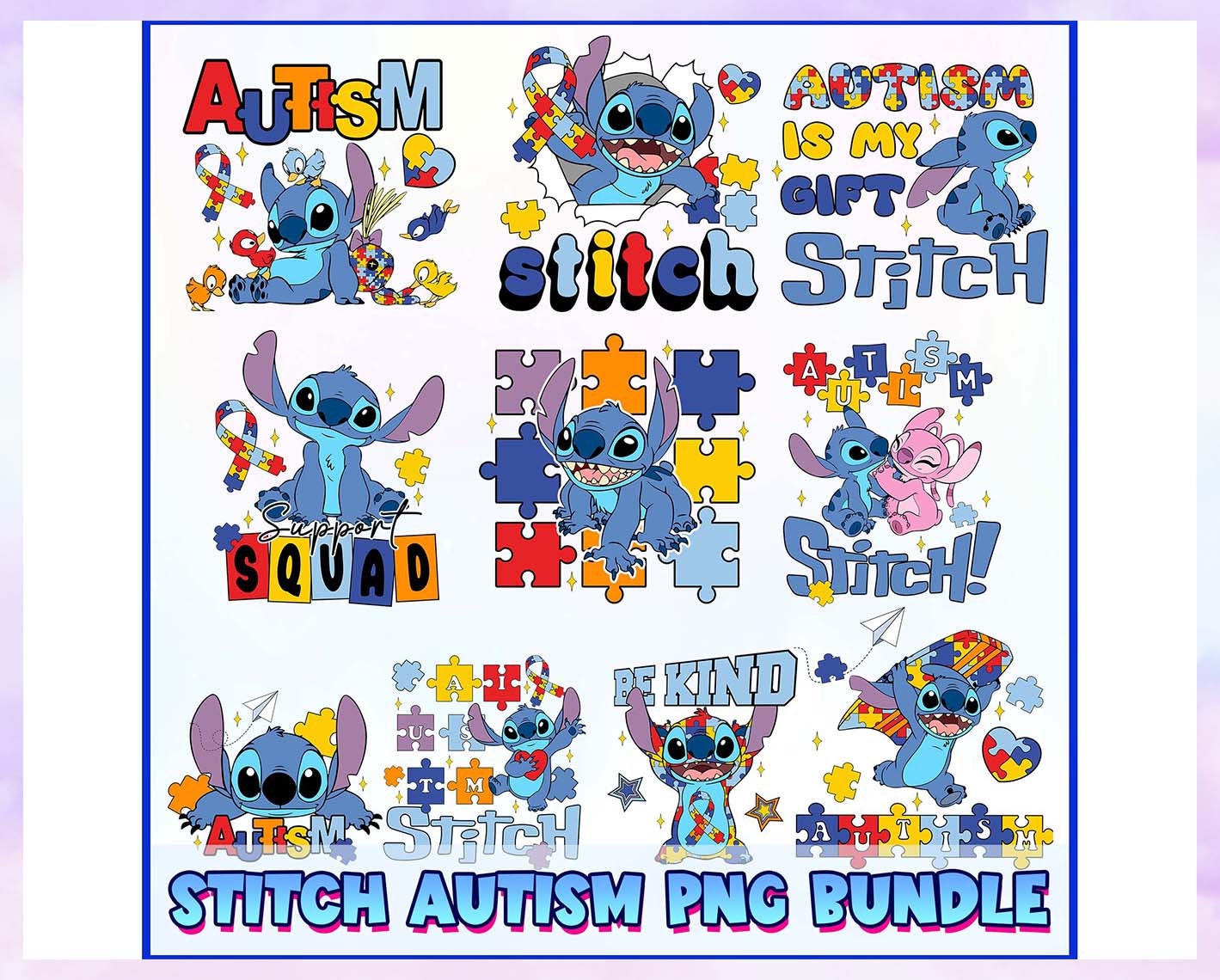 Stitch Autism Svg Bundle, Lilo and Stitch Png, Autism Awareness, Autism ...