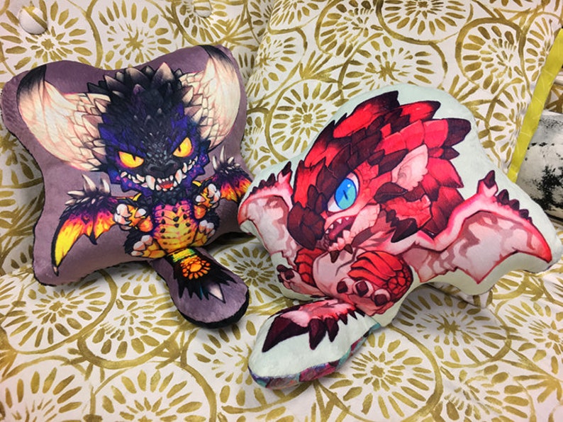 Monster Hunter World MHW Rathalos Nergigante Plush Pillow Dragon - Etsy