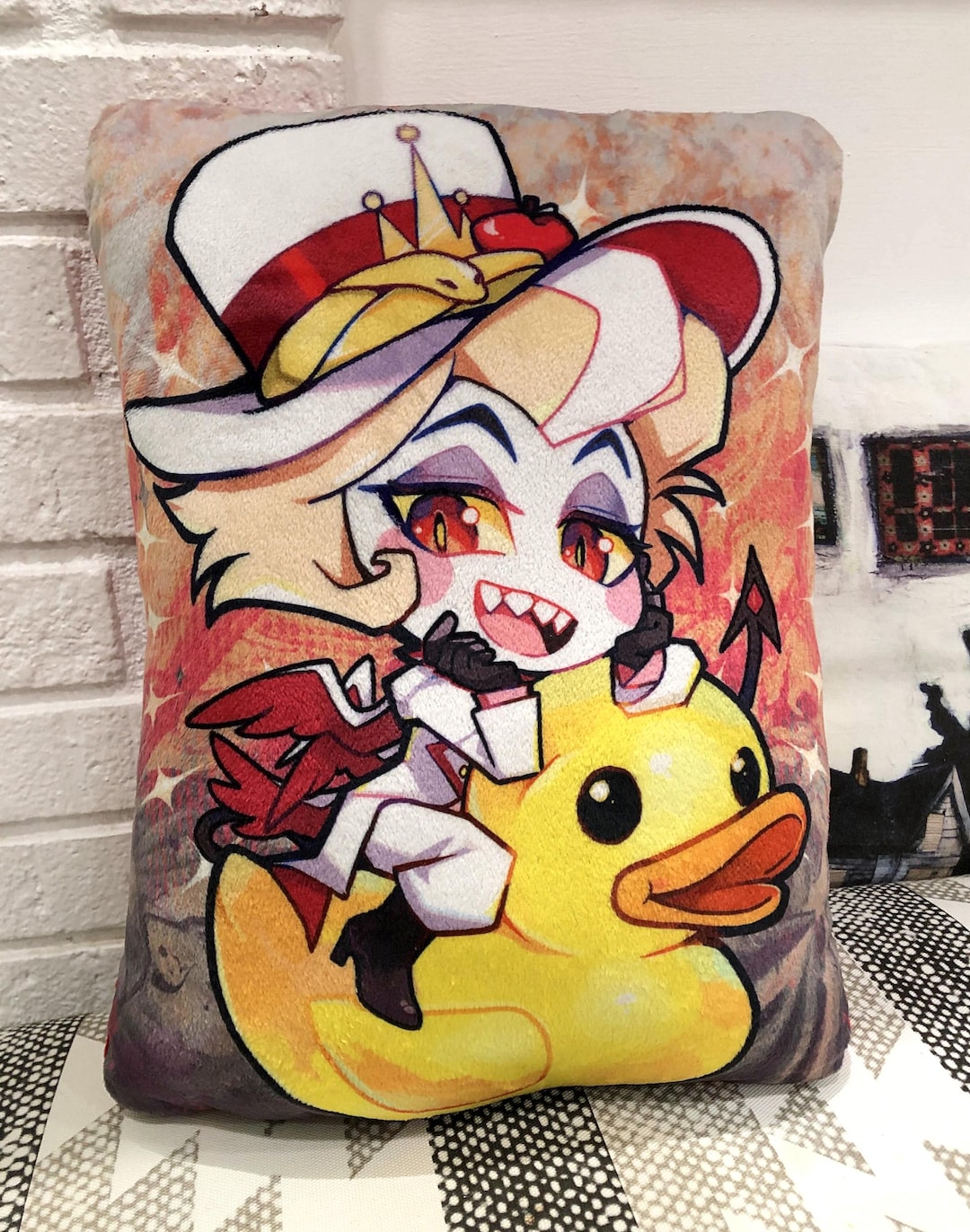 Hazbin Hotel Lucifer Angel Dust Minky Pillow - Etsy