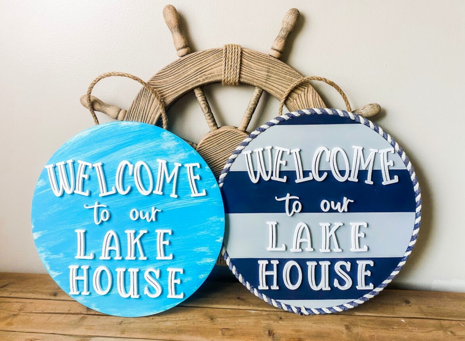 Welcome Lake House Sign Nautical Decor Summer Door Hanger | Etsy