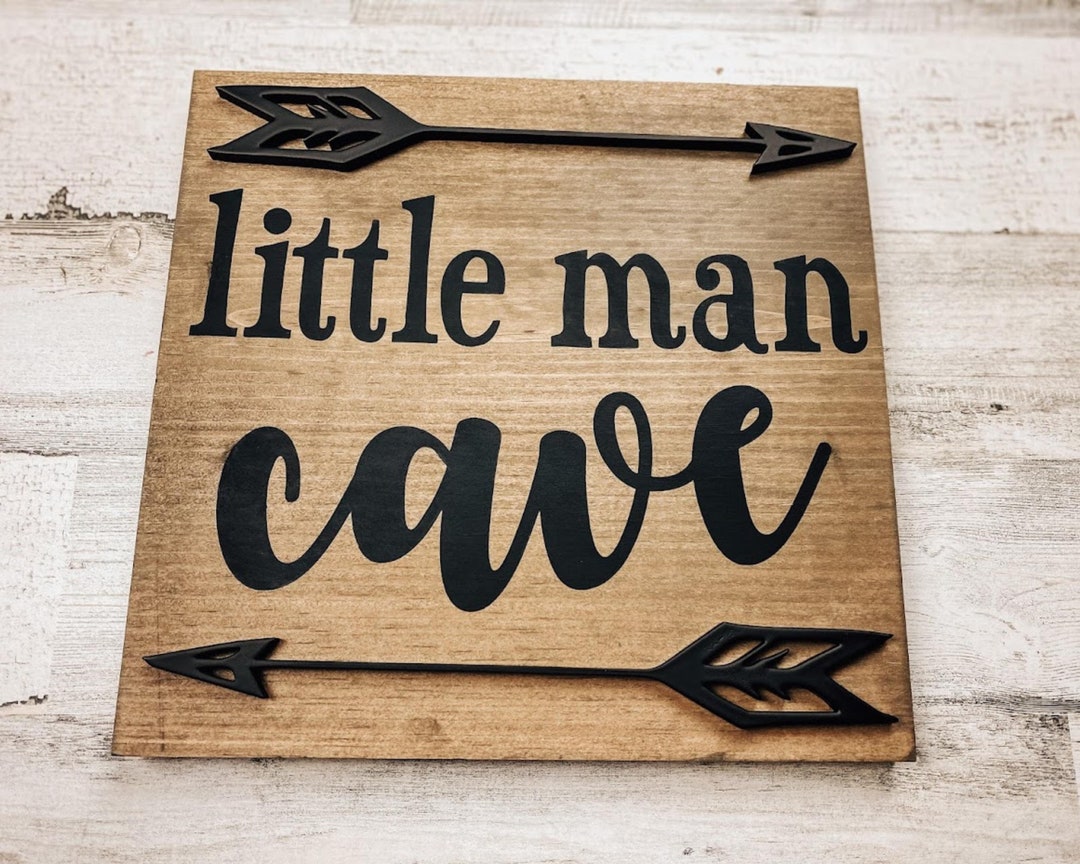 Little Man Cave Sign / Woodland Nursery Sign / Rustic Nursery Decor ...