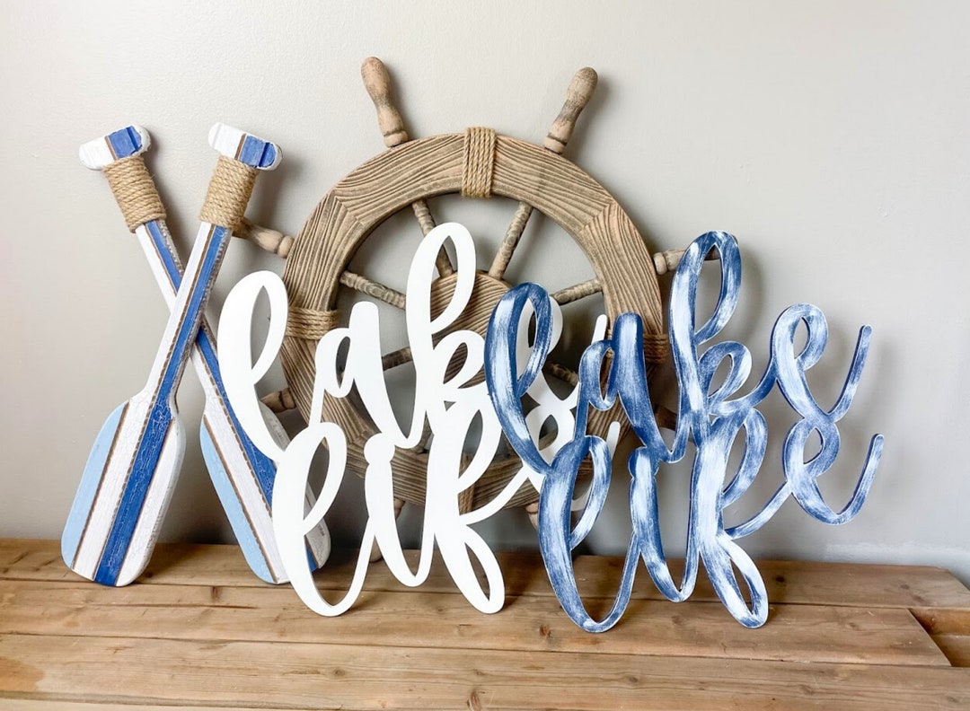 Lake Life Words Lake House Wall Decor Outdoor Summer Decor Door Decor ...