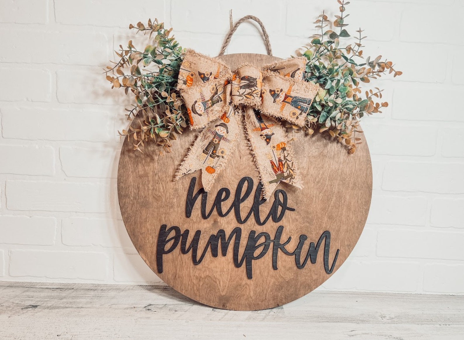 Hello Pumpkin Door Hanger, Hello Fall Door Hanger, Fall Door Sign, Fall ...