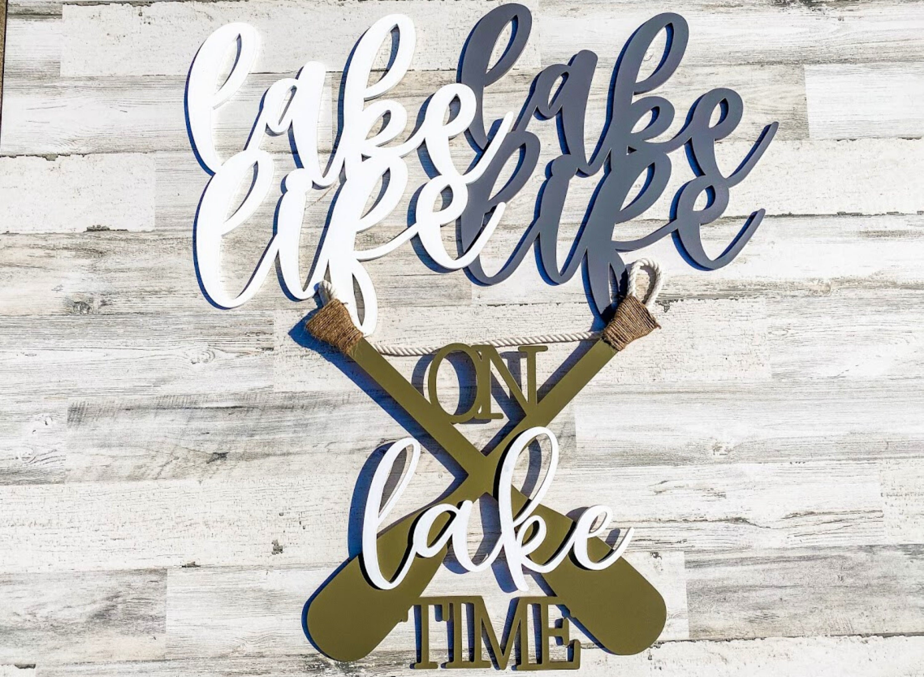 Lake Life Words Lake House Wall Decor Outdoor Summer Decor | Etsy