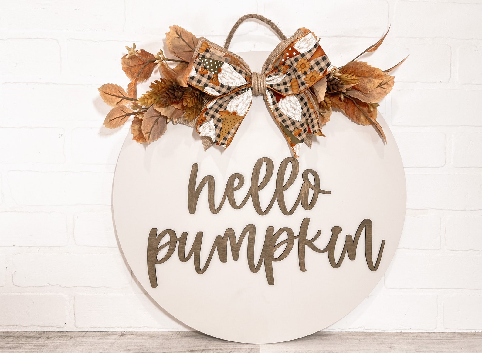 Hello Pumpkin Door Hanger, Hello Fall Door Hanger, Fall Door Sign, Fall ...