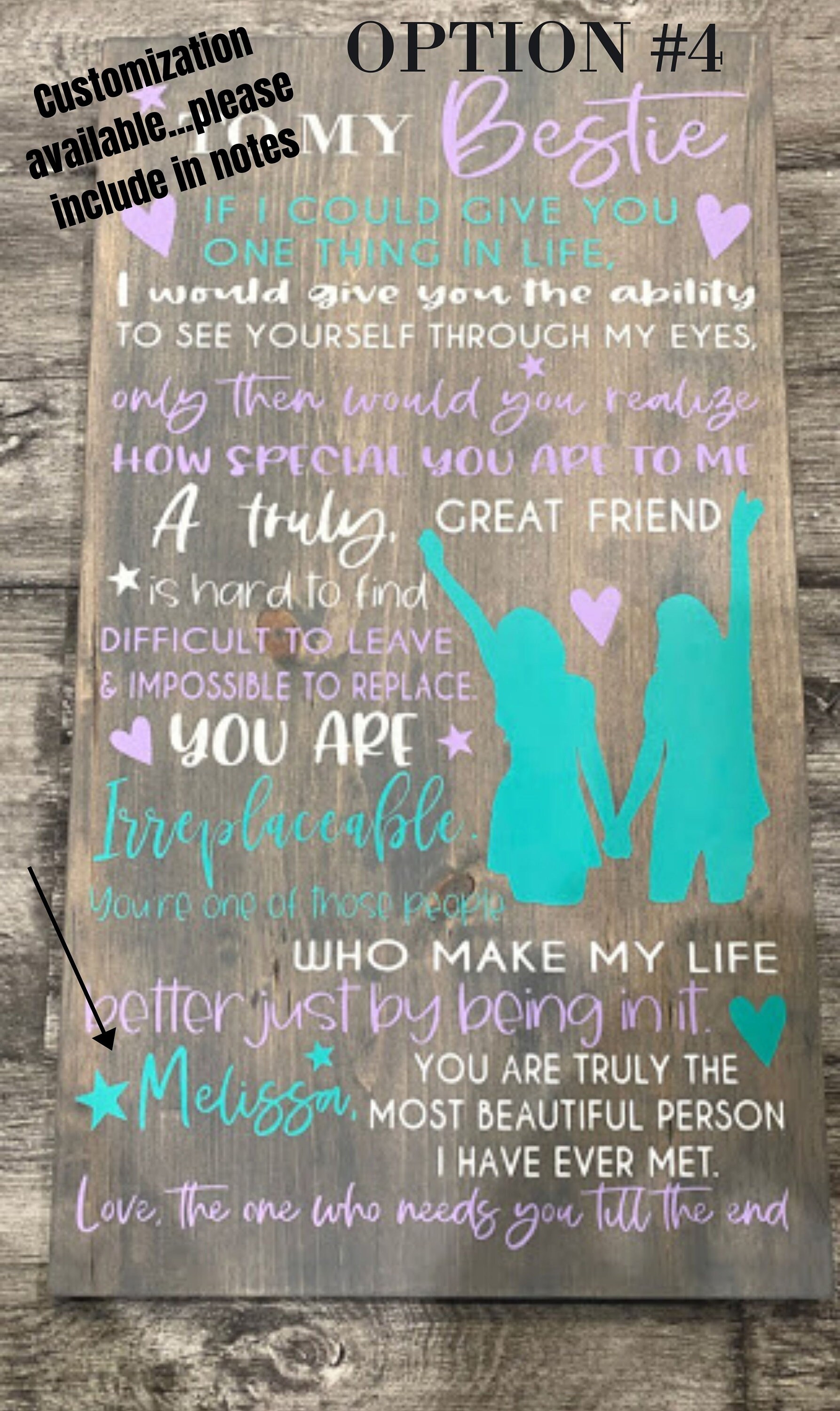 TO MY BESTIE Sign Mothers Day Gift Custom Gift For Mom | Etsy