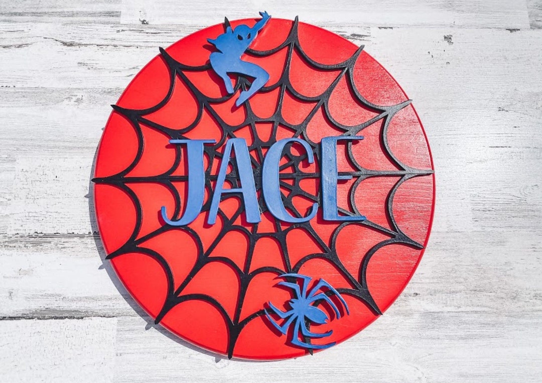 Spiderman Name Sign, Captain America, Batman, Superhero Room Decor, 3D ...
