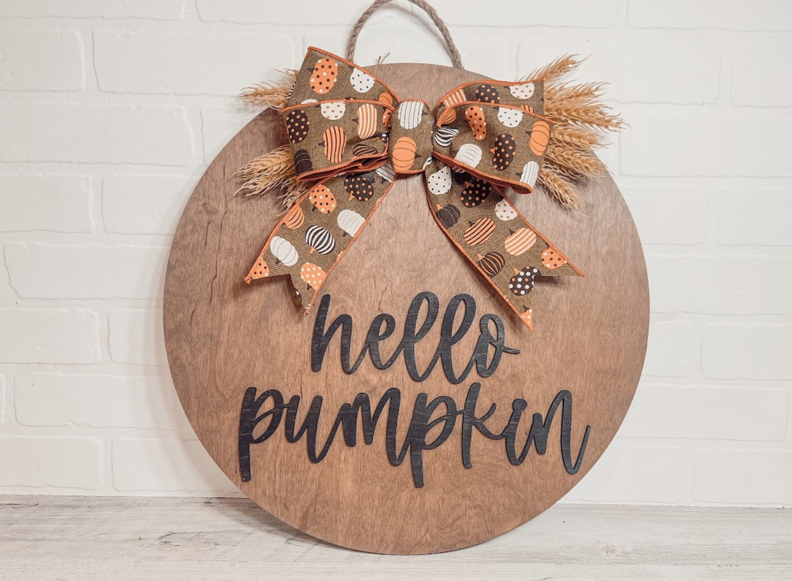 Hello Pumpkin Door Hanger, Hello Fall Door Hanger, Fall Door Sign, Fall ...