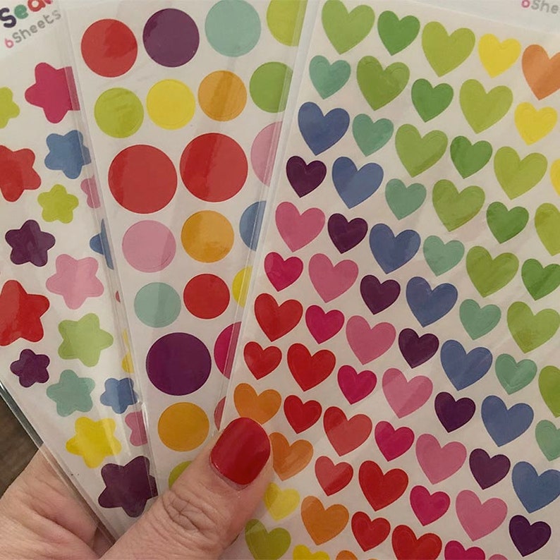 18sheets Starheartround Circle Paper Stickers for Decorating - Etsy