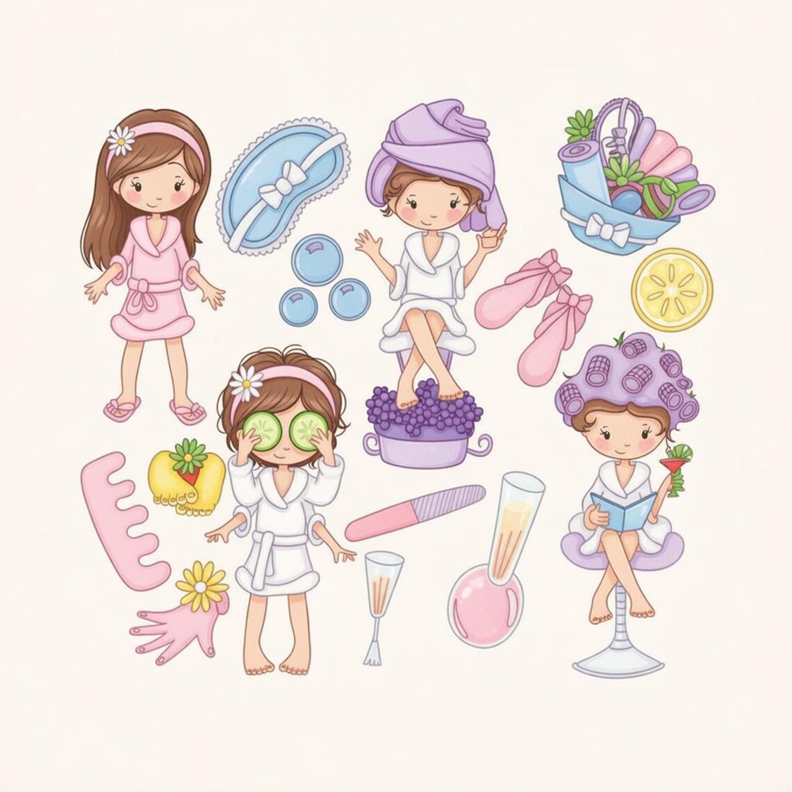 Spa Girl Transparent Clear Stamps Rubber Seals for DIY Scrapbooking ...