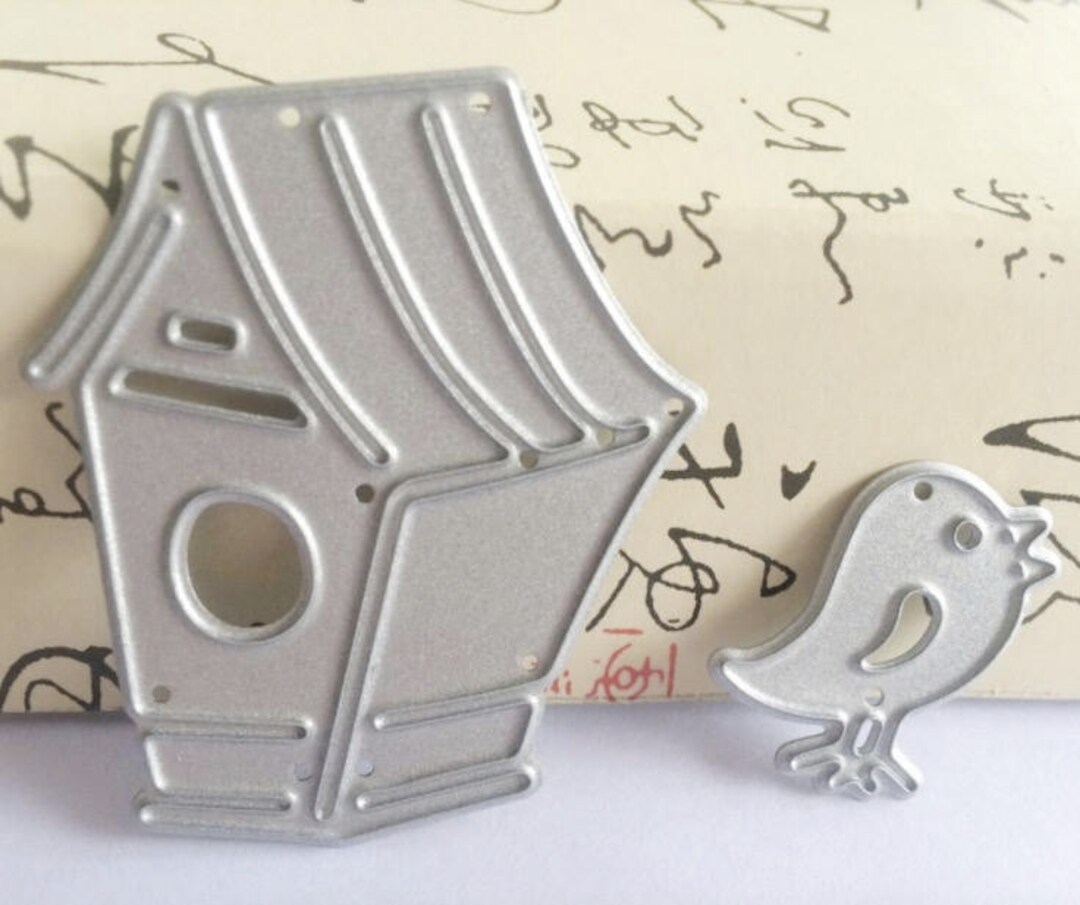 2pcs Bird and House Metal Cutting Dies Carbon Steel Templates Stencils ...