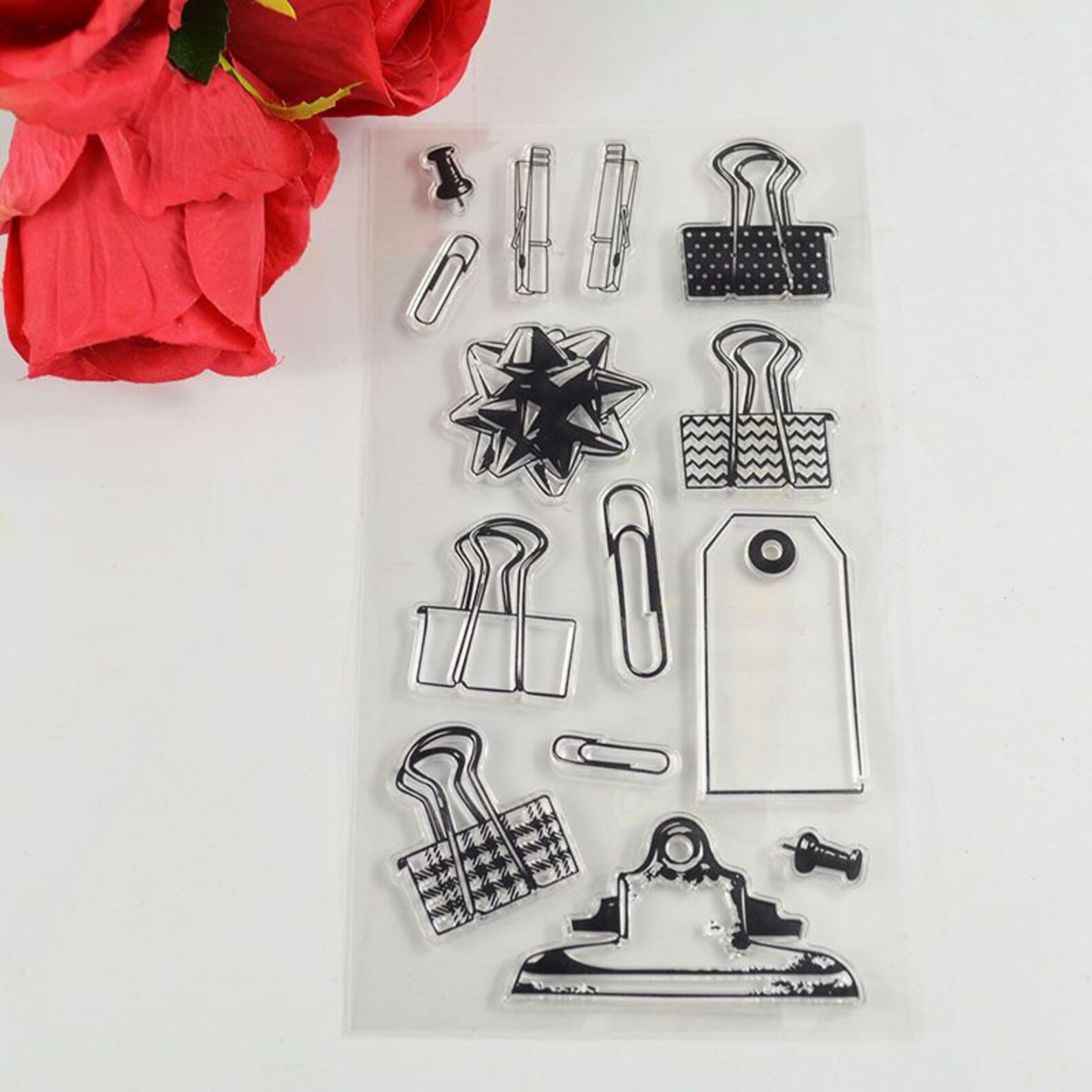 Clear Silicone Stamps: Binder Clips, DIY Scrapbooking (11x20cm) - Etsy