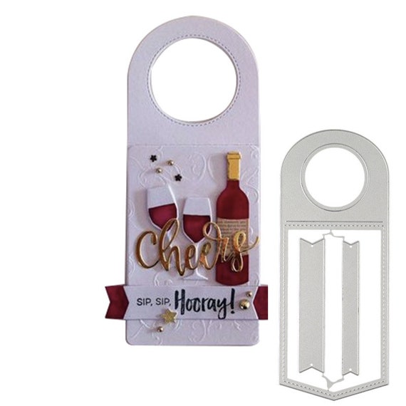 Red Wine tag die cut for DIY scrapbooking Greeting card making | Etsy
